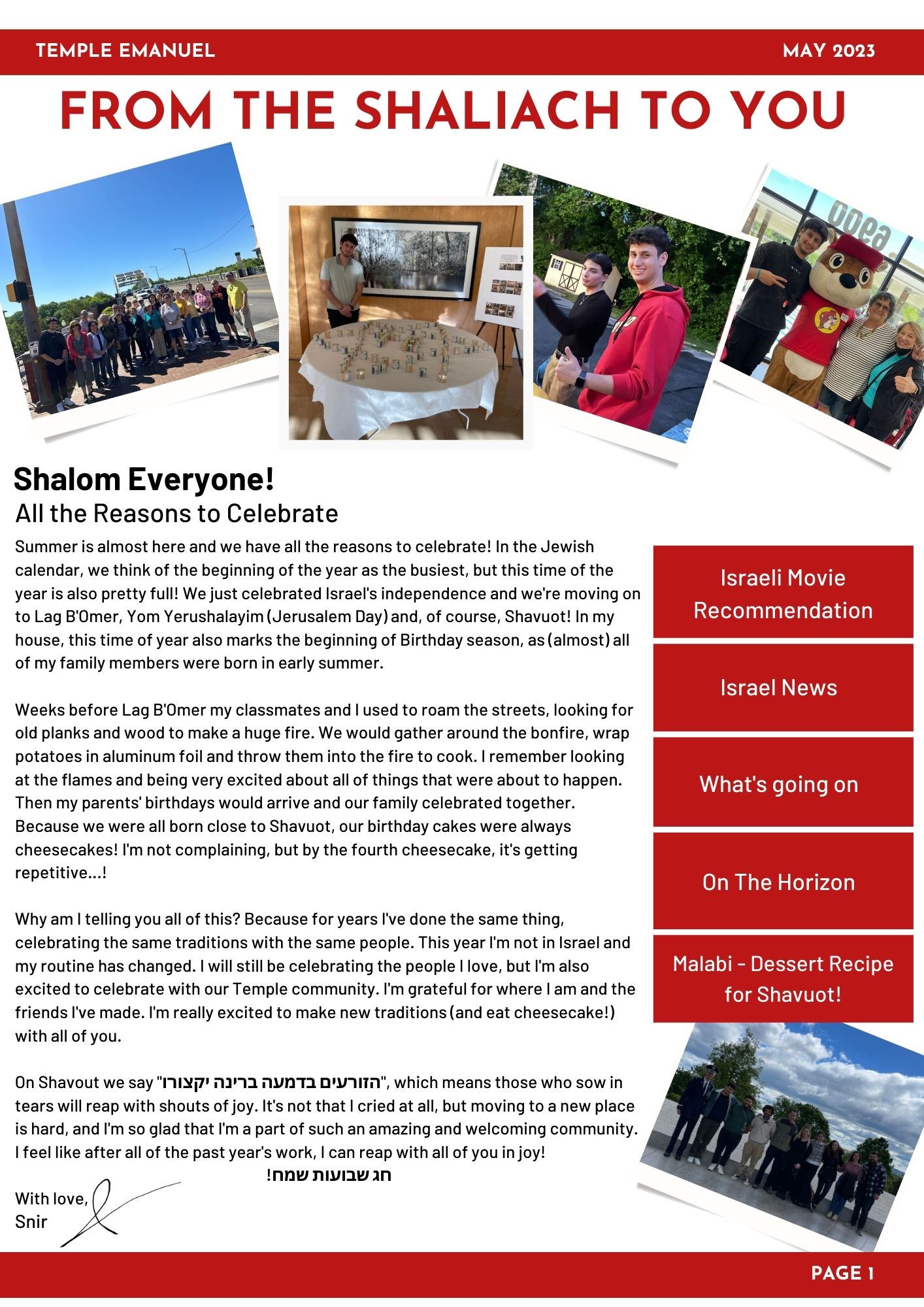 Shaliach | Temple Emanuel - Reform Temple in Montgomery CountyTemple ...